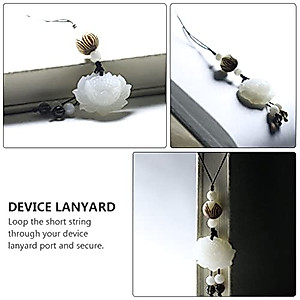 Hemobllo Jade Key Chains 2Pcs Hand- Woven Lotus Jade Key Rings Charms Decorative Keychains Phone Hanging Ornament for Kids Toy Home Decoration