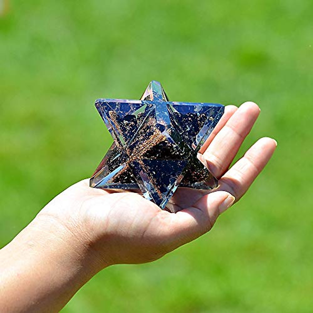 Orgonite Crystal Black Tourmaline Merkaba | Negative Aura Protection Meditation Energy Generator for Balancing Chakras