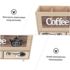 HANABASS Box Coffee Storage Box Flatware Storage Box Desktop Decor Woodsy Decor Utensil Rack Kitchen Gadgets Organizer Utensil Drying Rack Coffee Case Cutlery Box Wood Storage Box Supplies
