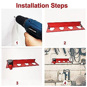 JILINWEI Battery Holder for Milwaukee M12, Metal Battery Storage for 4 Pcs Milwaukee M12 6.0 Battery, Mount Wall Rack with 4 Slot Milwaukee Accessories Tool, 1Pcs