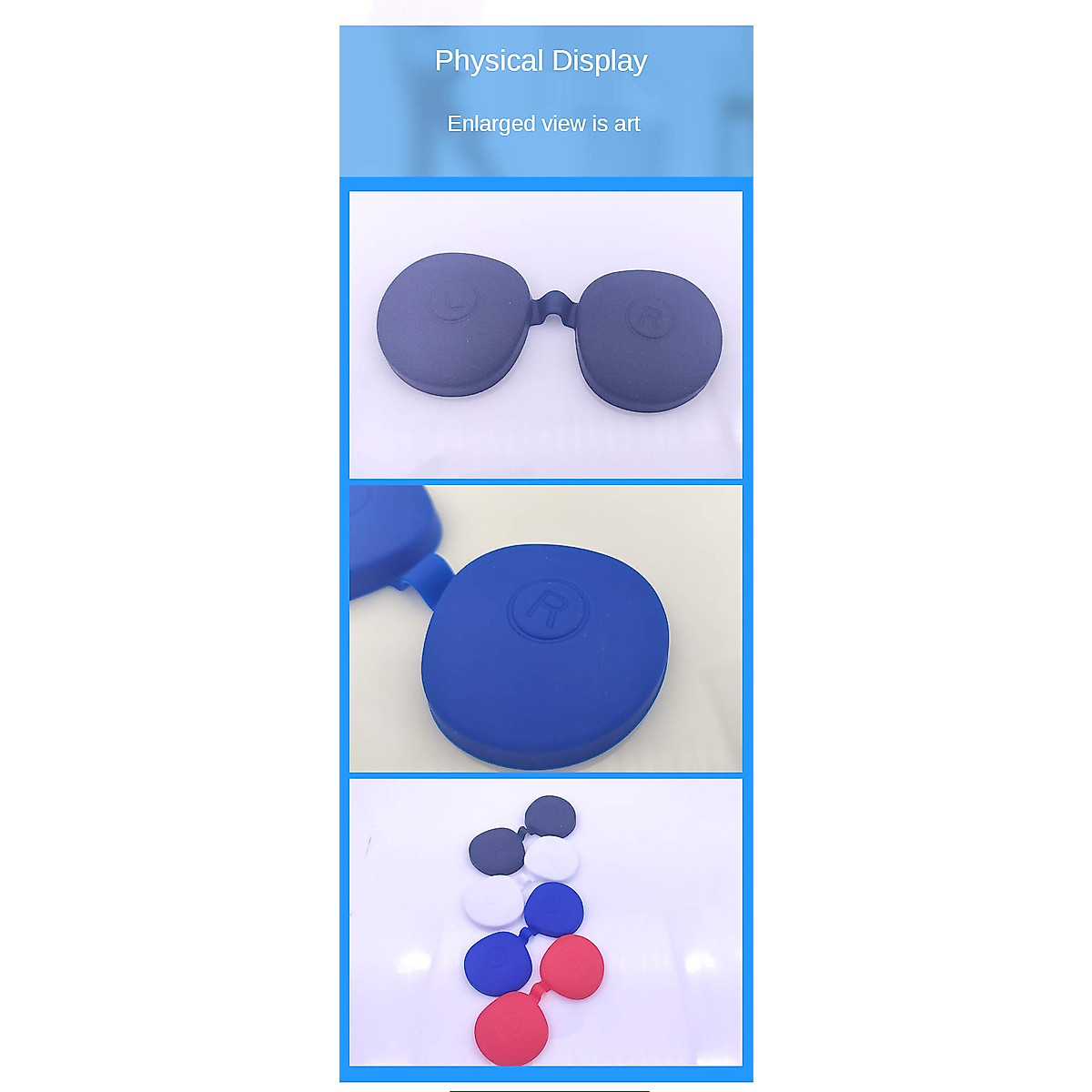 SiliconeLens Cover for Oculus Quest 2 Dust Proof Cover for Oculus Quest 2 Anti-Scratching Lens Protector (Blue)