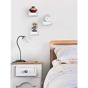 HADEEONG 3-Pack Rustic Small Floating Shelves - 4 Inch Wood Display Ledges for Small Decor, Compact Style Wall Shelf for Farmhouse Bedroom, Living Room, Office