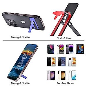pemedo Slim Cell Phone Stands Vertical and Horizontal Phone Kickstand Angle Adjustable Cell Phone Stand (Black+Blue+Purple)