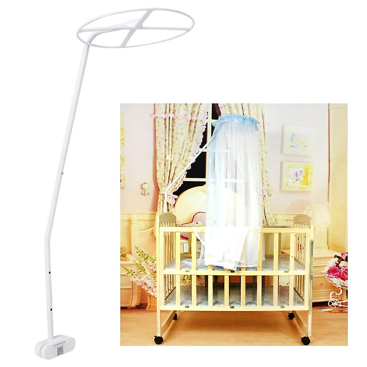 Mosquito Net Holder,Mosquito Net Stand Holder Set Adjustable Clip-On Crib Canopy Holder Rack Mosquito Net Accessories