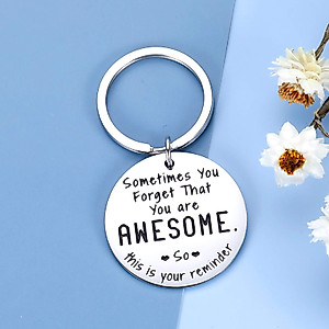 SYGUNAR Funny Inspirational Keychain Gifts Birthday Christmas Gifts for Women Men Best Friend BFF Him Her Thank You Gift for Coworker Boss Graduation Gifts for Daughter Son Students Key Chain