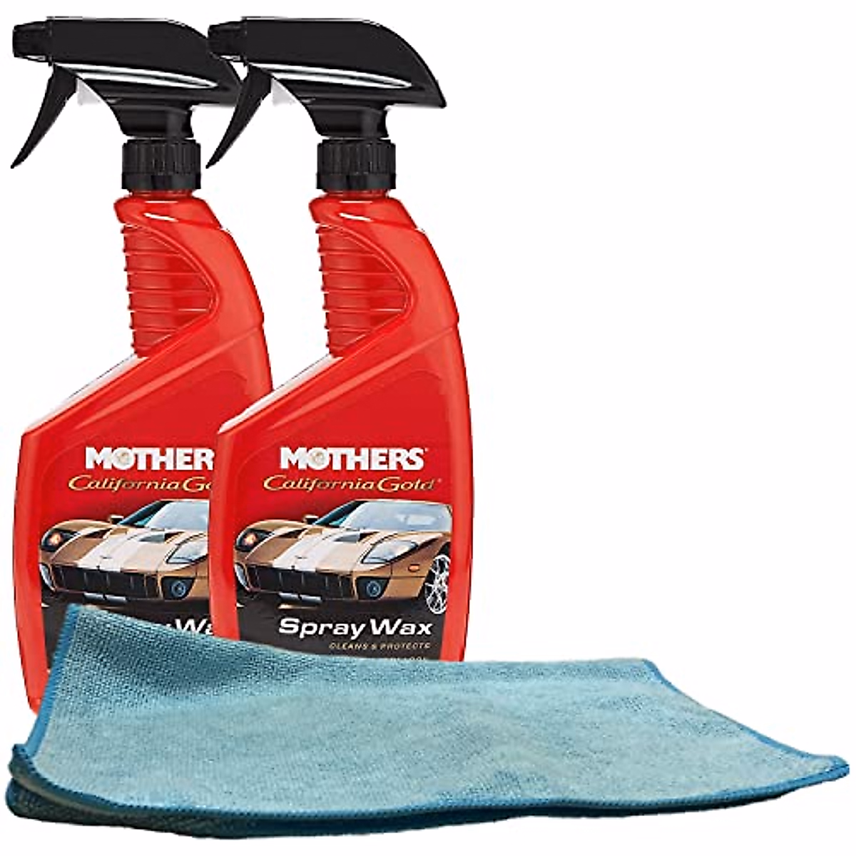 Mothers California Gold Spray Wax (24 oz) Bundle with Microfiber Cloth (3 Items)