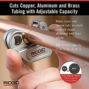 RIDGID 31632 Model 151 Quick-Acting Tubing Cutter with 1/4"-1-5/8" Cutting Capacity, Silver Black & 32985 Model 104 Close Quarters Tubing Cutter, 3/16-inch to 15/16-inch Tube Cutter