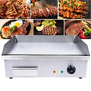 TBVECHI Teppanyaki, Electric Griddle Cooktop Countertop Commercial Flat Top Grill Griddles BBQ Plate Grill Thermostatic Control