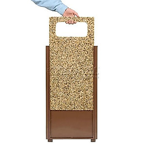 Global Industrial Stone Panel Trash Weather Urn Brown 13-1/2" Square X 35" H