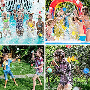 Reusable Water Ballons for Kids Magnetic, 8 Pcs Refillable Water Balloons Silicone Water Bomb Balls for Kids Adults Outdoor Activities Swimming Pool Party Supplies