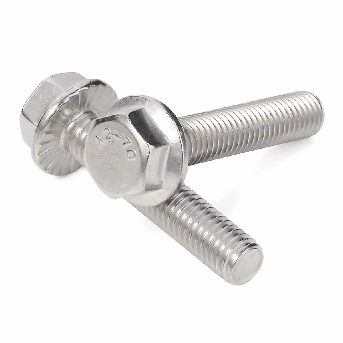 M10-1.5 x 25mm Flanged Hex Head Bolts Flange Hexagon Screws, Stainless Steel 18-8 (304), Plain Finish, DIN 6921, 10 PCS