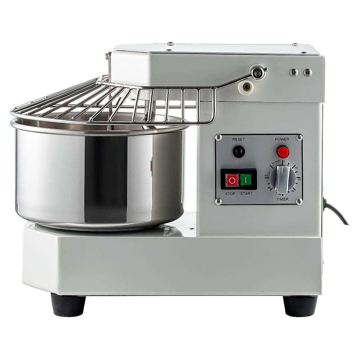 VEVOR Commercial Food Mixer, 8.5Qt Capacity, 450W Dual Rotating Dough Kneading Machine with Food-grade Stainless Steel Bowl, Security Shield & Timer Included, Baking Equipment for Restaurant Pizzeria