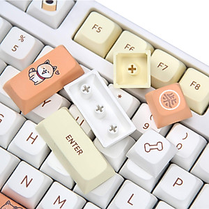 139 Keys Set XDA Profile Custom Keycaps PBT Dye Sublimation ANSI Layout Keycaps Set for Gateron Kailh Cherry MX Switches Mechanical Gaming Keyboards (Shiba Inu with English Characters)