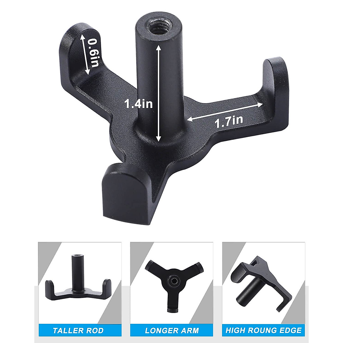 SPARKWHIZ Trunk Grocery Bag Hook for 2018-2023 Tesla Model 3 Aluminum Hook Hanger, Interior Accessories, Black