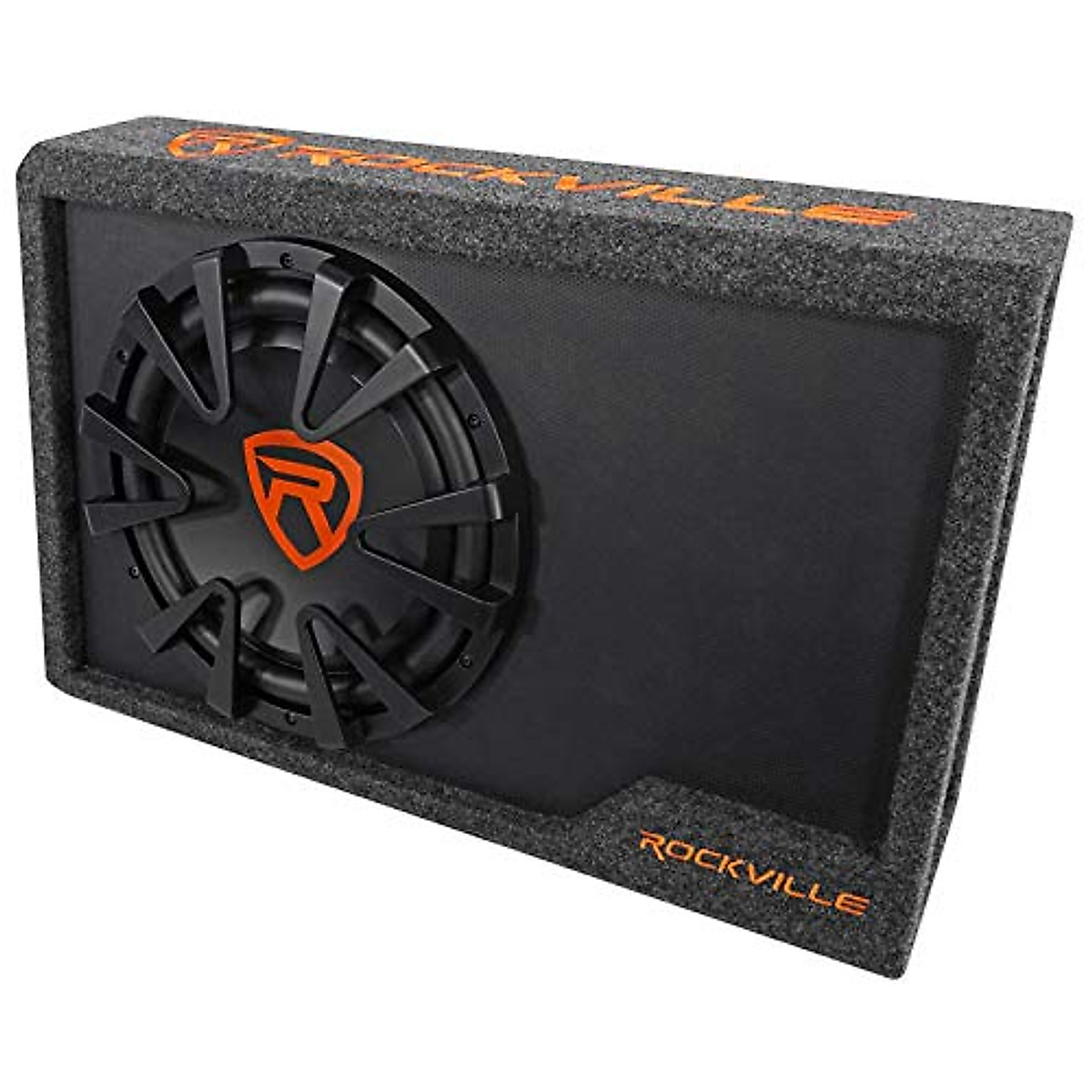 Rockville Rws12ca Slim 1200 Watt 12" Amplified Powered Car Subwoofer Enclosure ,Black