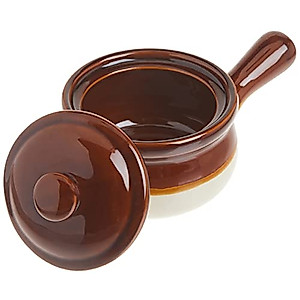 R&M International Traditional Style Ceramic 15-Ounce French Onion Soup Crocks, Polished, Set of 2