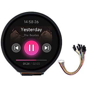 1.28inch Touch Round LCD Module with Touch Panel, 240×240 IPS Capacitive Display Screen, 65K RGB Color, SPI & I2C Port, GC9A01 & CST816S Chip, for Raspberry Pi/Raspberry Pi Pico/Ardu/STM32, etc