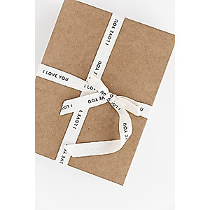 Sisterly Market I Love You, Cotton Herringbone Custom Ribbon Natural 10 Yards, 58