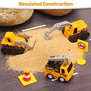 Car Toys with Play Mat, Toy Cars for Boys,Car Toys for Toddlers,Pull Back Cars Include Construction Vehicles, Fire Vehicles, etc.10 Road Signs 4 Dolls,Vehicle Toy Set for Kids.