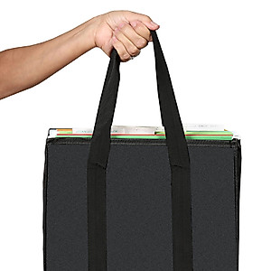 HOME DISTRICT Document Organizer Tote - Portable File Box with Handle Holds Letter Size Folders