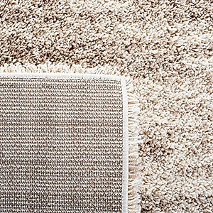 SAFAVIEH Hudson Shag Collection Area Rug - 9' x 12', Ivory & Beige, Modern Design, Non-Shedding & Easy Care, 2-inch Thick Ideal for High Traffic Areas in Living Room, Bedroom (SGH206B)