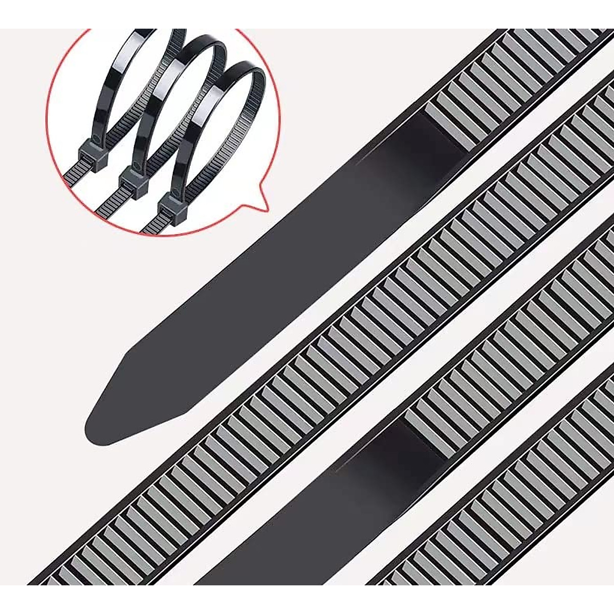 Cable Zip Ties Heavy Duty 6 Inch 100pcs Premium Plastic Wire Ties with 41 Pounds Tensile Strength Self-Locking Black Nylon Tie Wraps for Indoor and Outdoo (6 Inch)