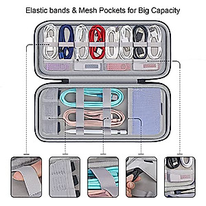 Hard Electronics Organizer, Universal Travel Cable Organizers, Large Electronic Accessories Storage Case Bag for Laptop Adapter, Cord, Charger, Plug, Hard Drive, Earphone, USB Hub, Black