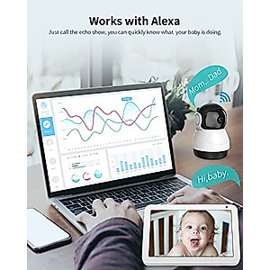 ZJX Pet Camera with Phone App, Indoor Home Security Camera for Pet, with AI Tracking, Night Vision, Compatible with Alexa, 2-Way Audio, White