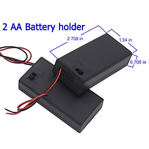 (Pack of 8)AA Battery Holder with Switch and Cover: 2PC Single AA Battery Holder with Cover, 2PC 2 AA Battery Holder with Switch, 2PC 3 AA Battery Holder, 2PC 4 AA Battery Holder with Leads and Wires