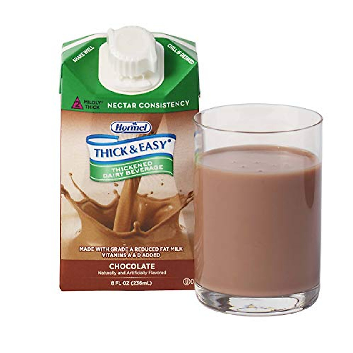 Thick & Easy Thickened 2% Reduced Fat Dairy Beverage, Chocolate, Nectar Consistency, 8 Ounce (Pack of 27)