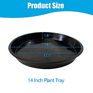 FUOAUYK Plant Saucer 14 16 18 20 22 Inch, Heavy Duty Plant Tray for Pots, Plastic Pot Saucers for Plants, Large Drip Trays for Potted Plants, Round Water Tray for Indoors
