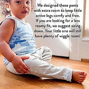 HonestBaby unisex baby Organic Cotton Cuff-less Harem Multi-pack Pants, 4-pack Gray Ombre, 6-9 Months US
