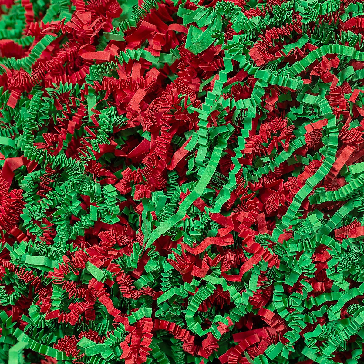 Mefleet 1 LB Crinkle Cut Paper Shred Filler Green & Red Crinkle Paper Shredded Paper for Gift Box - Gift Basket Filler - Gift Box Stuffing for Christmas Xmas Holiday Packaging Wrapping