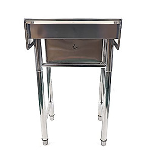 Commercial Stainless Steel Catering Sink, Catering Single Sink Utility Kitchen Wash Basin for Restaurant, Wash Table Single Bowl, 19.69x19.69 Inch