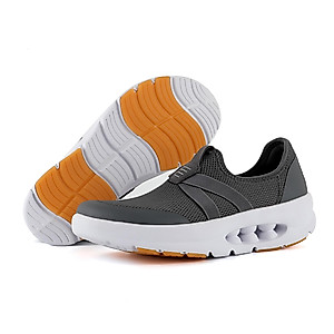 Acaine Women's Walking Shoes Slip on Wide Toe Box Sneakers Women Lightweight Arch Support Walking Shoes Dark Grey