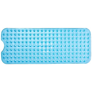 Tranquil Beauty Square Blue Shower Mat 53x53cm/21x21in | Non-Slip, Machine-Washable Quadrant Bath Mat for Walk in Shower Tray | Shower Mats Non-Slip Suction Cups Ideal for Kids & Elderly