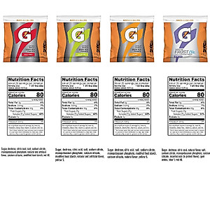 Gatorade - 3944 Powder Variety Pack (Lemon-Lime, Orange, Fruit Punch, Riptide Rush), 21-Ounce Pouches (Pack of 32)