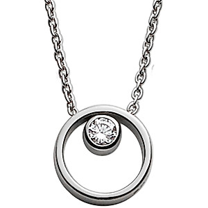 Skagen Women's Kariana Silver Tone Stainless Steel Circle Pendant Necklace (Model: SKJ0833040)