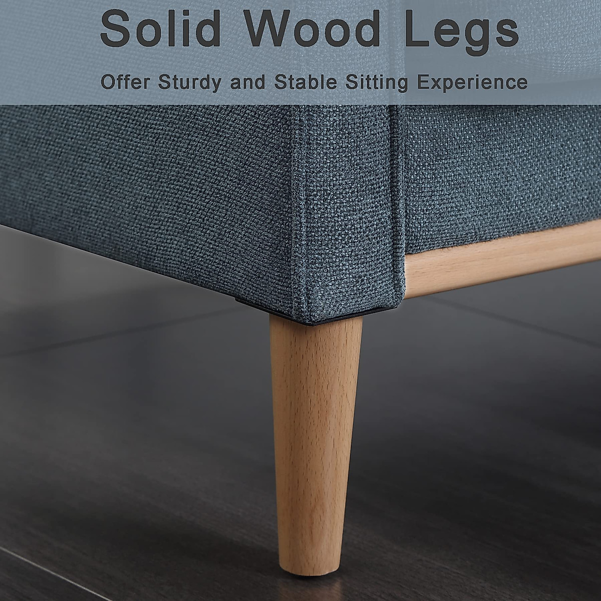 Plococo 3 Seat Sofa Couch with Thick Cushion,3 Person Sofa with Waterproof Fabric,3 Seat Mid-Century Modern Couch with USB Port for Apartment Living Room Office,Blue