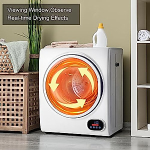 Winado Portable Clothes Dryer, 1.5 Cu.ft. Mini Laundry Dryer, 5.5LBS Compact Electric Dryer w/LED Display, Stainless Steel Tub, Wall Mounting Kits, for Apartments Dorms RVs, 120V 850W