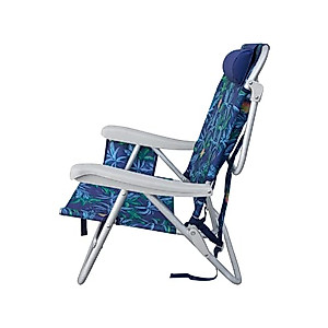 Hurley Deluxe Backpack Outdoor Chair, One Size, Lightweight, Alloy Steel, Blue