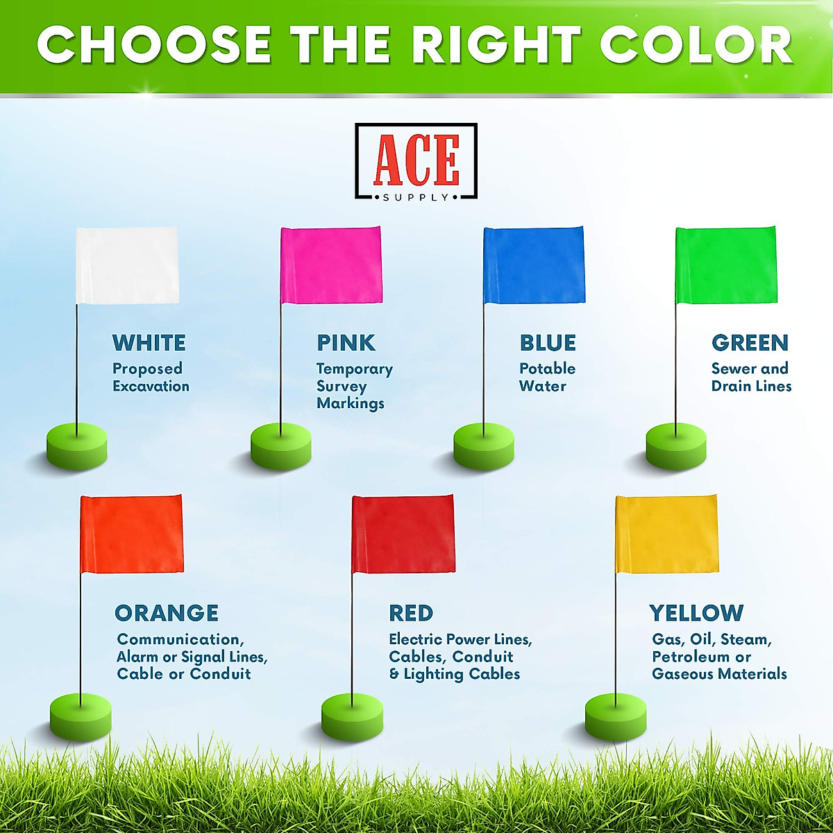 Blue Marking Flags 100 Pack - 4x5-Inch Marker Flags - 15-Inch Wire - Small Yard Flags Marking Flags for Lawn, Irrigation Flags, Lawn Flags Markers, Landscape Flags, Survey Flags, Sprinkler Flags