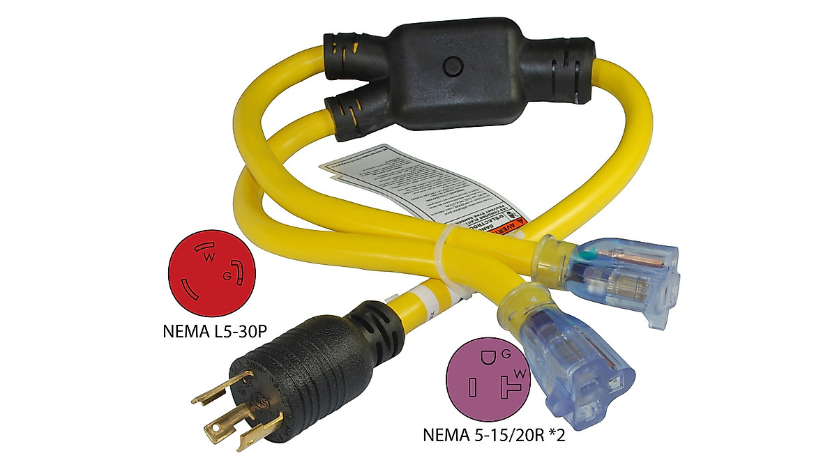 Conntek 30-Amp Generator Y-Adapter with 15/20A Connectors