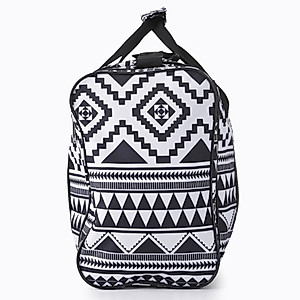 5 Cities Carry On Lightweight Small Hand Luggage Cabin on Flight & Holdalls (Aztec Black/White)
