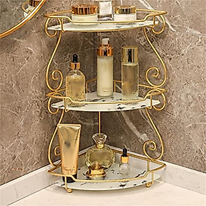 ZLXDP Bathroom Washstand Shelf Bathroom Wash Basin Desktop Wall Corner Cosmetic Triangle Storage Rack ( Color : E , Size : Multi-Layer )