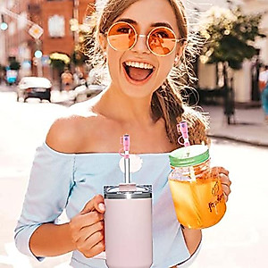 AIERSA Straw Cover Cap,4Pcs Silicone Straw Topper Compatible with Stanley 30&40 Oz Tumbler with Handle