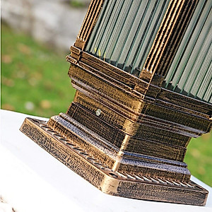 ZZYJYALG Glass Lamp Outdoor IP65 Waterproof Table Lamp Column Lamp European Home Garden Garden Floor Lamp Aluminum Lamp E27 Decorative Street Lamp Anti-Oxidation Column Lamp