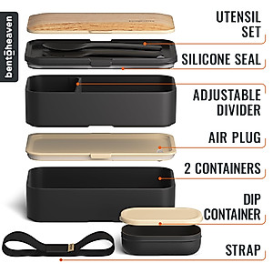 Premium Bento Lunch Box in 8 Modern Colors, 2 Compartments, Leak-proof, Includes Sauce Container, Divider, Cutlery & Chopsticks, 40oz Japanese Bento Box for Adults & Kids, Microwave-& Dishwasher-safe