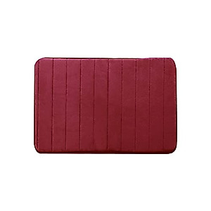 Memory Foam Bath Mats, Bathroom Rugs Memory Foam, Super Absorbent Soft Bath Mat Rug, Non Slip Waterproof Quick Dry Washable Burgundy Bathroom Mat Rug, Tapete para Baño, Alfombra De Baño, 17" x 24"