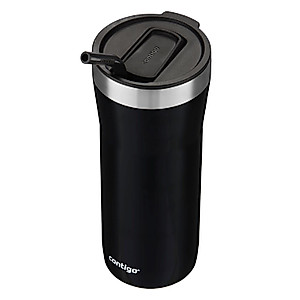 Contigo Insulated Tumblers Travel Mug Set - Streeterville 14 oz. Stainless Steel Tumbler with Handle in Salt White and SNAPSEAL 16 oz. Insulated Stainless Steel Travel Mug in Licorice
